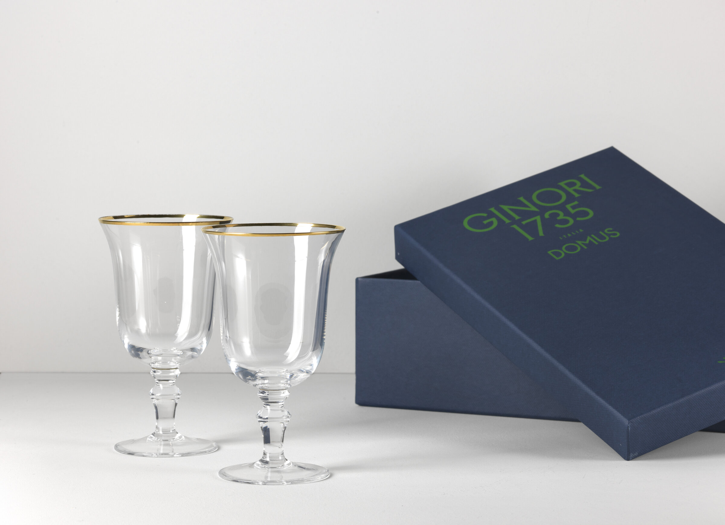 Gold Thread Wine Crystal Goblets | Medici | GINORI 1735